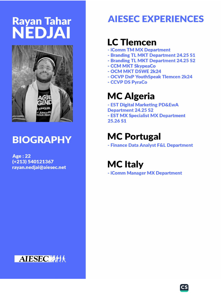 Aiesec CV 25 | PDF