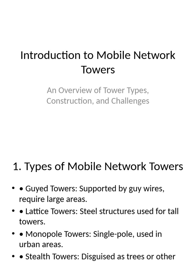 Mobile Network Towers Presentation | PDF
