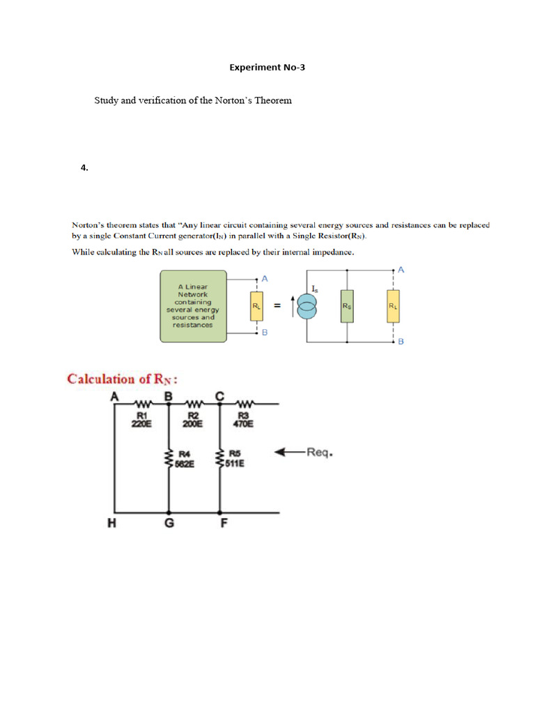 Norton’s Theorem Verification Lab | PDF | Teaching Methods & Materials | Technology & Engineering