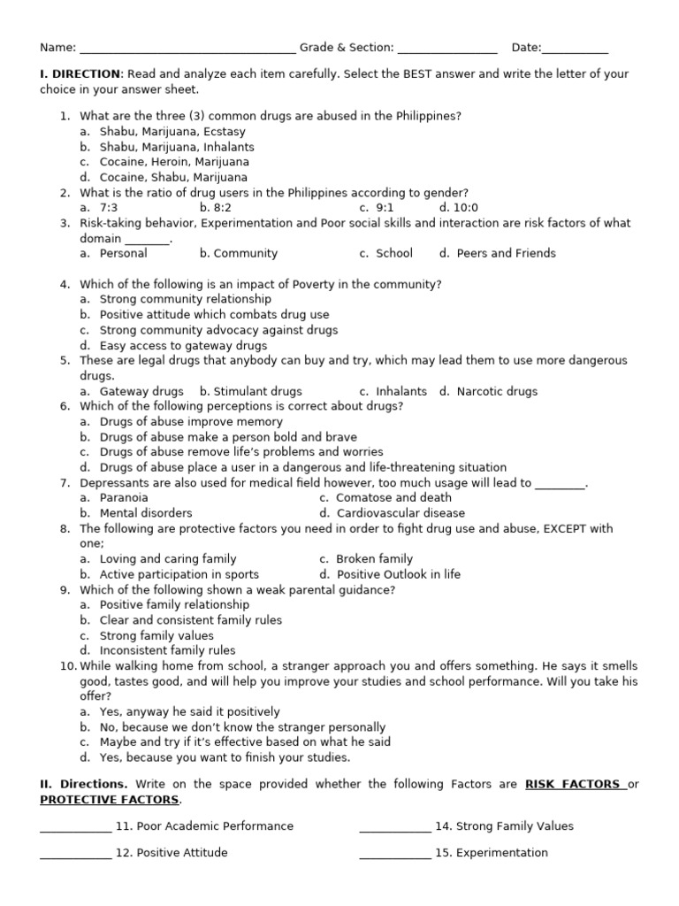 Health Activity 12 Q2 | PDF | Substance Abuse | Cannabis (Drug)