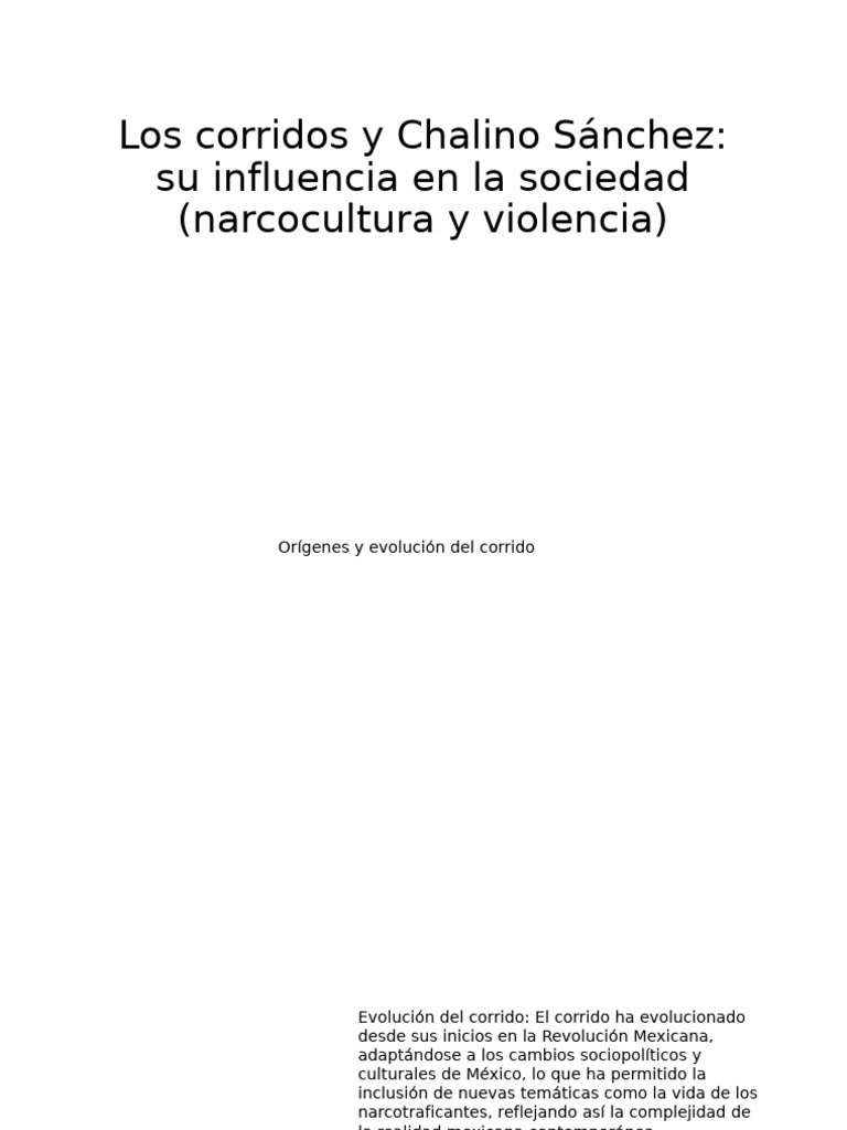 Los Corridos y Chalino Sánchez | PDF | Corrido | México