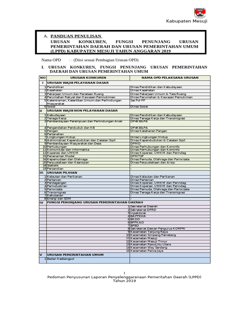 Blangko Penyebaran LPPD 2019 | PDF