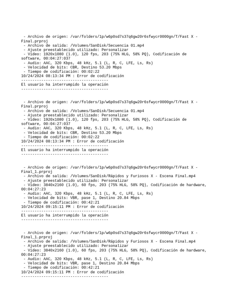 A Me Encoding Error Log | PDF