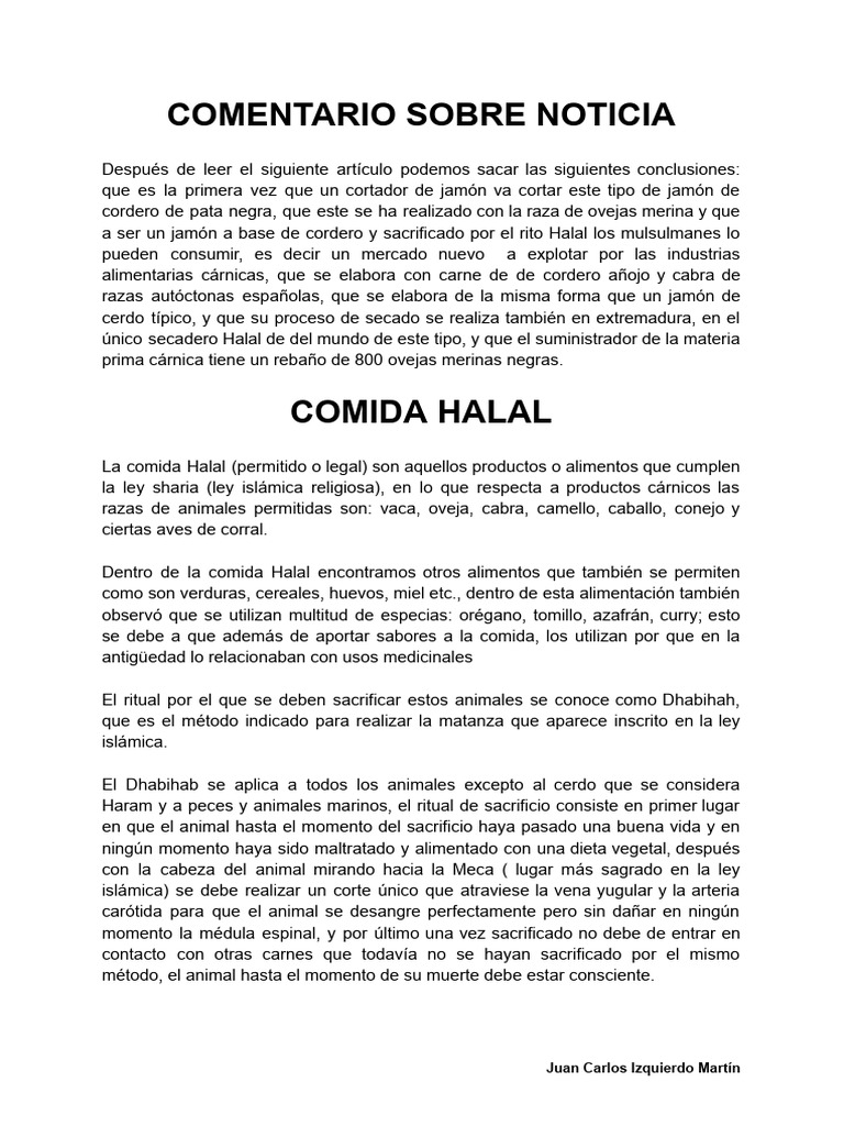 Comida Halal | PDF | Alimentos | Carne