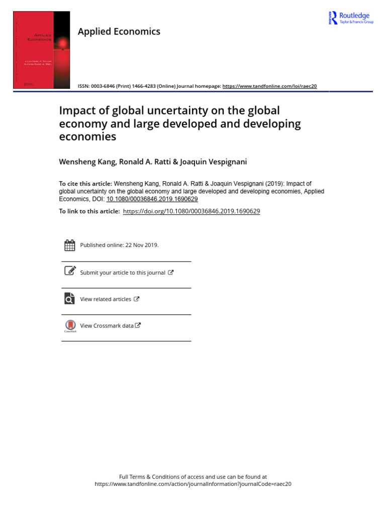 Global Uncertainty's Economic Impact | PDF | Vector Autoregression ...