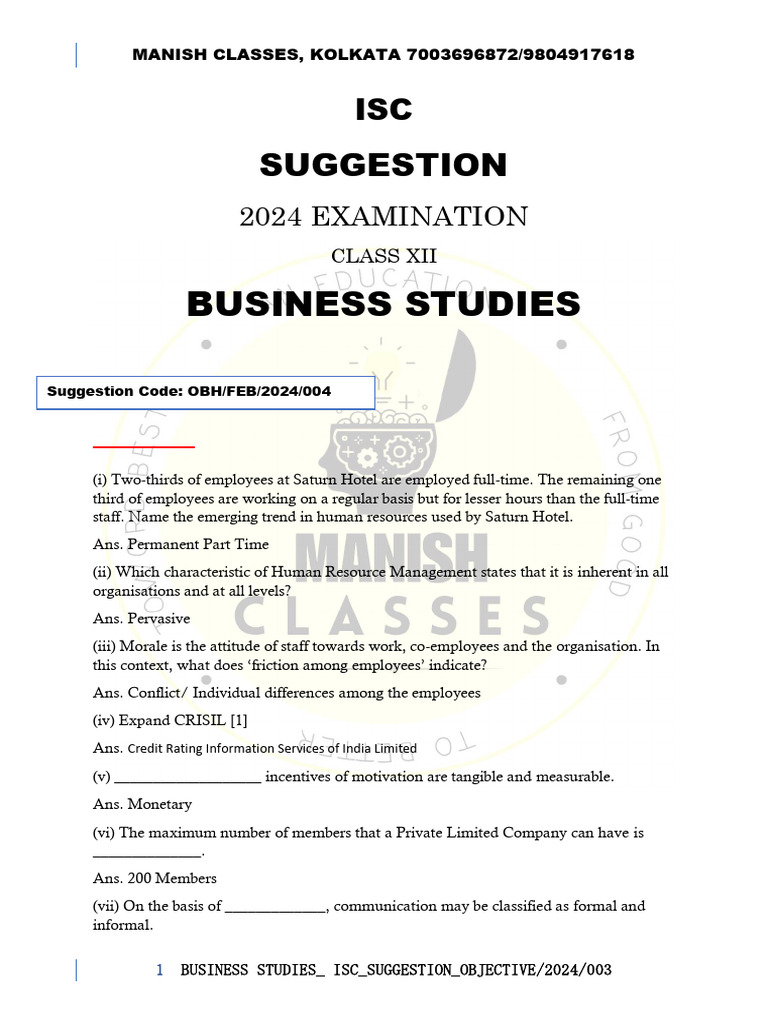 Objective Suggestion - Part 2 | PDF | Employment | Business
