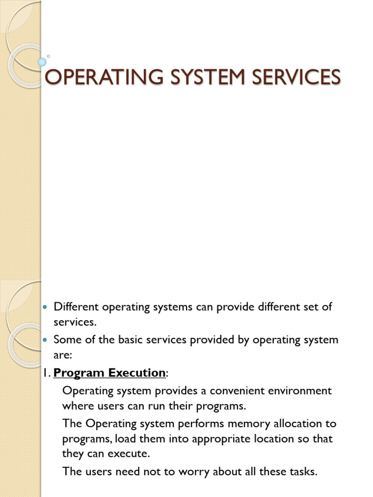 Operating System Services | PDF | Operating System | Process (Computing)