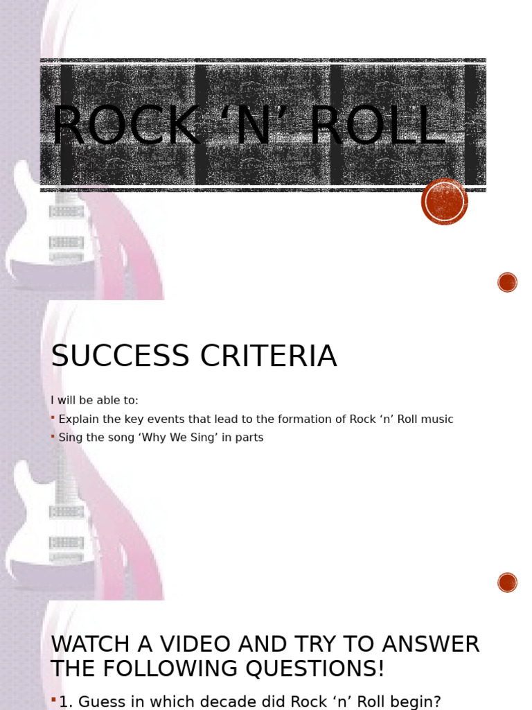 Rock 'n' Roll Music Origins and Features | PDF | Guitars | The Beatles