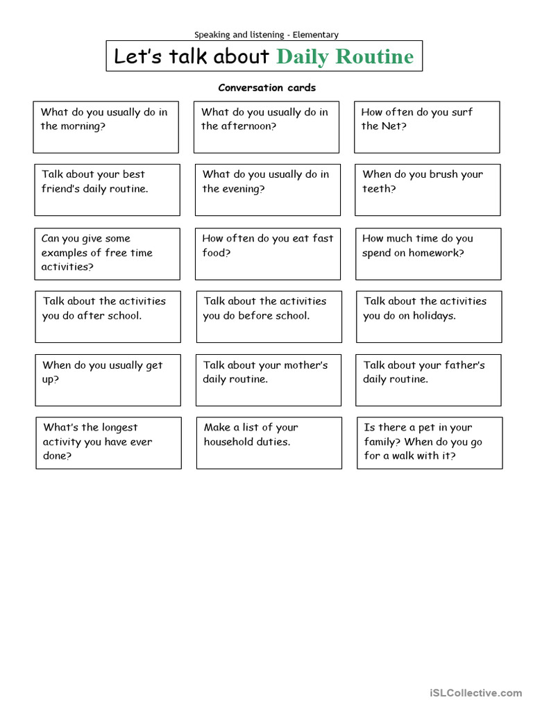Let's Talk About Daily Routine | PDF | Self-Improvement | Wellness