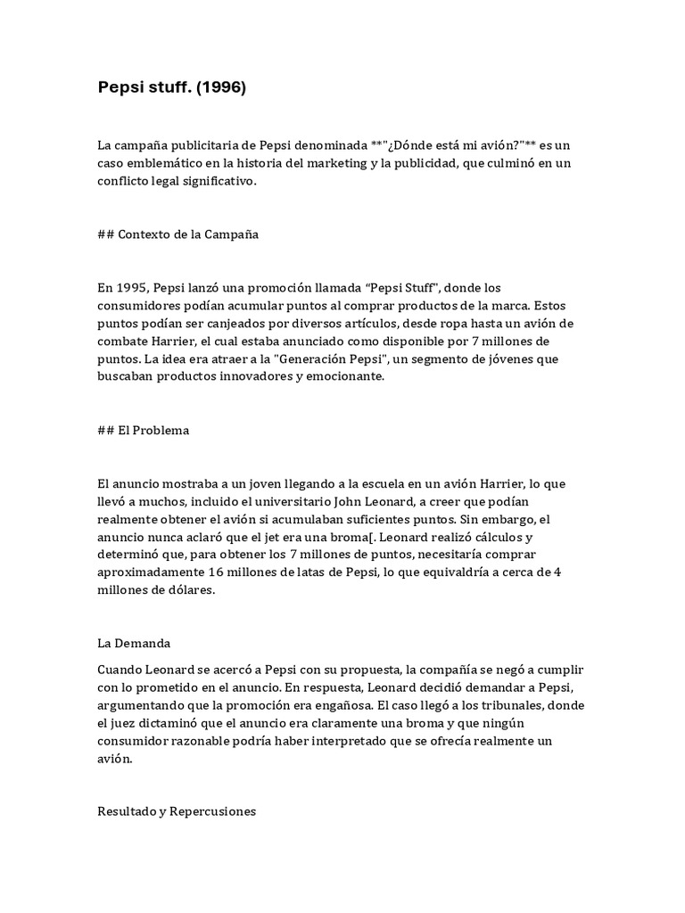 Pepsi Stuff | PDF | Negocios | Ciencias sociales