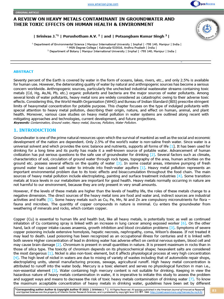 heavy metals | PDF | Lead | Chromium