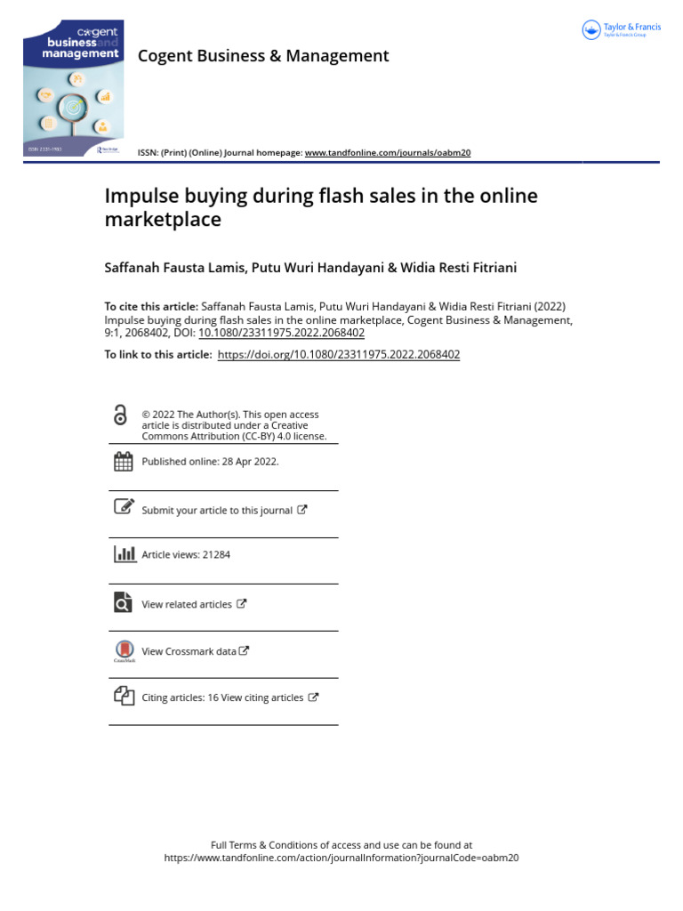 Flash Sales: Boosting Impulse Buys | PDF | Affect (Psychology ...