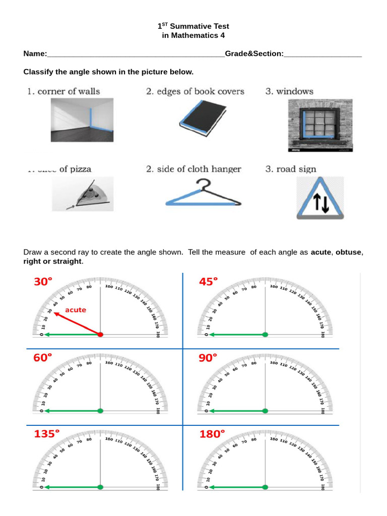 ST No. 1 Math | PDF | Teaching Methods & Materials