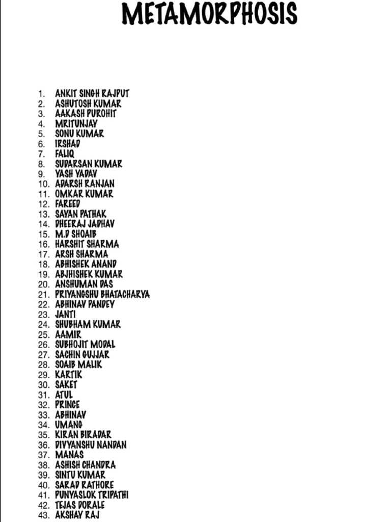 METAMORPHOSIS | PDF | History