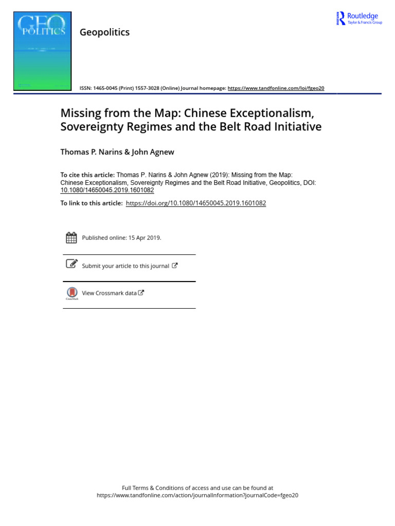 Missing From The Map: Chinese Exceptionalism, Sovereignty Regimes and ...