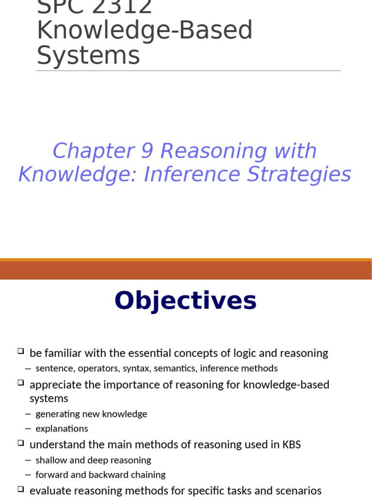 Chapter 9 Inference Strategies | PDF | Inference | Reason