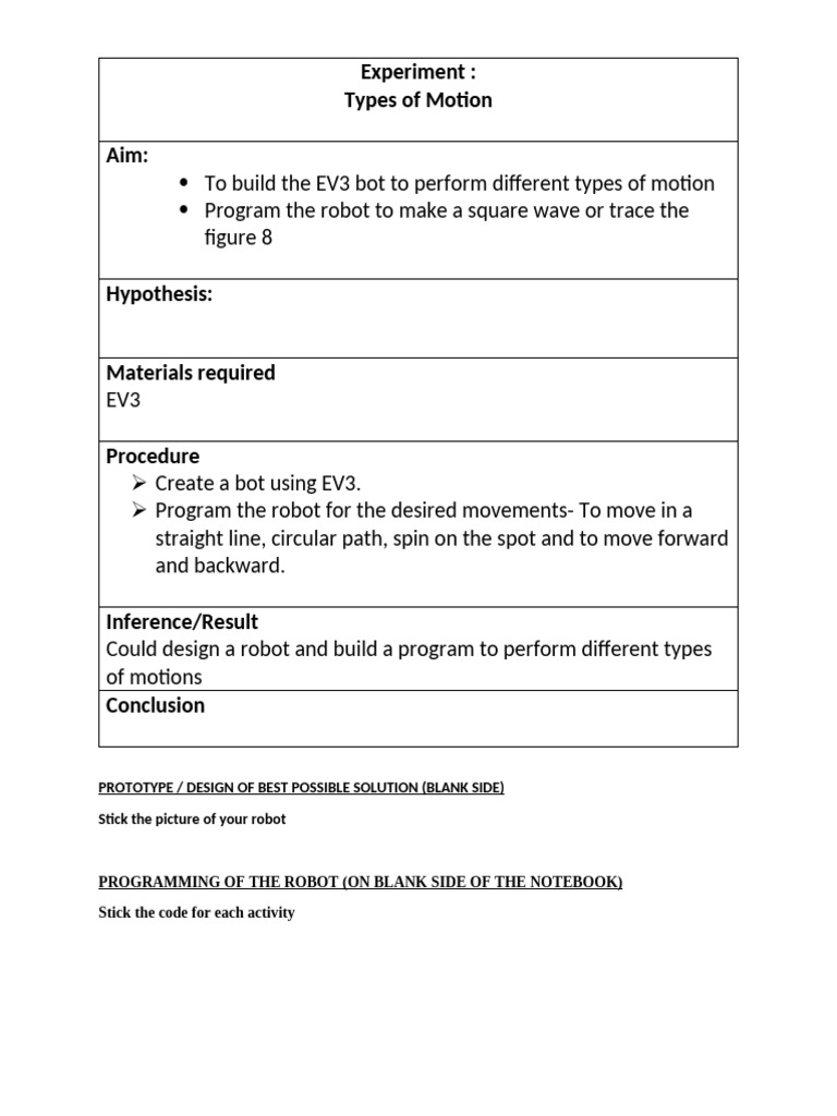 STEAM Lab Journal - Types of Motion - G6 | PDF | Technology & Engineering