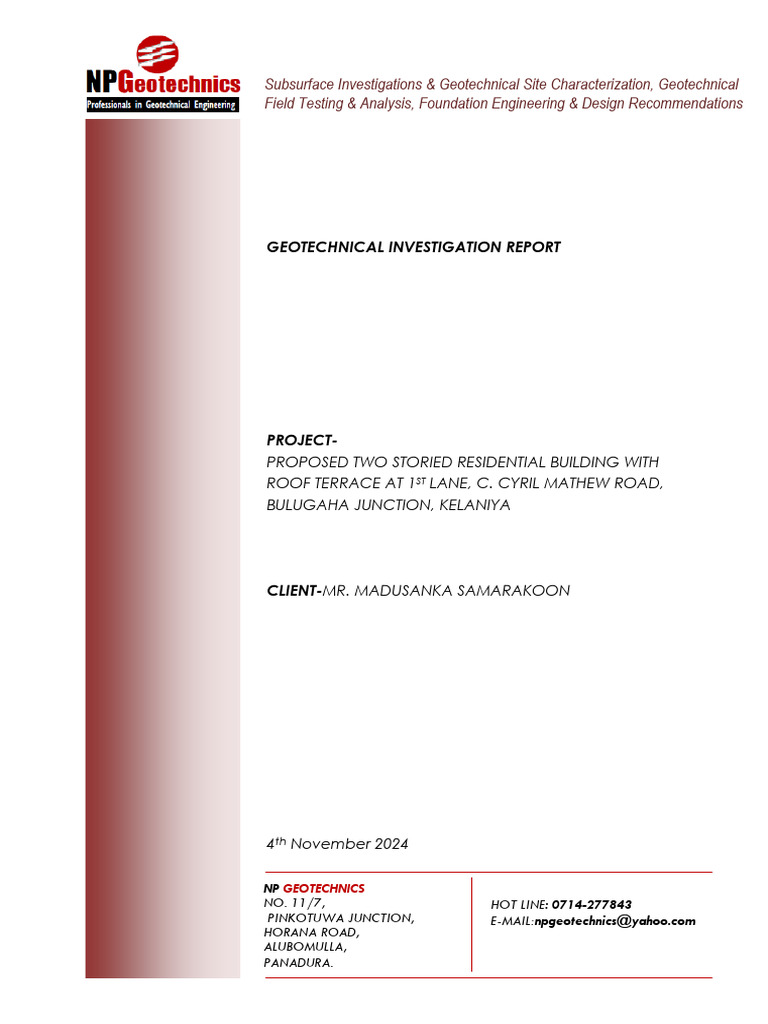 Geotechnical Interpretation Report | PDF | Earth Sciences | Materials