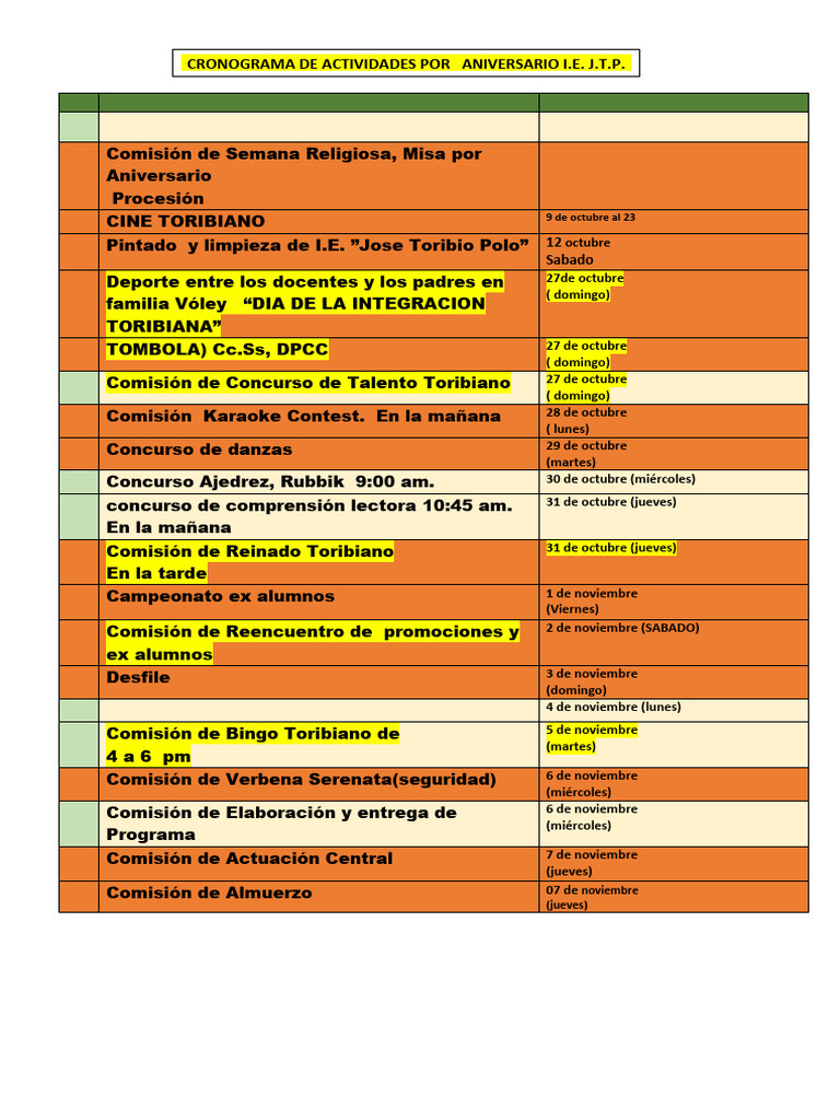 CRONOGRAMA 2024 Final JTP | PDF