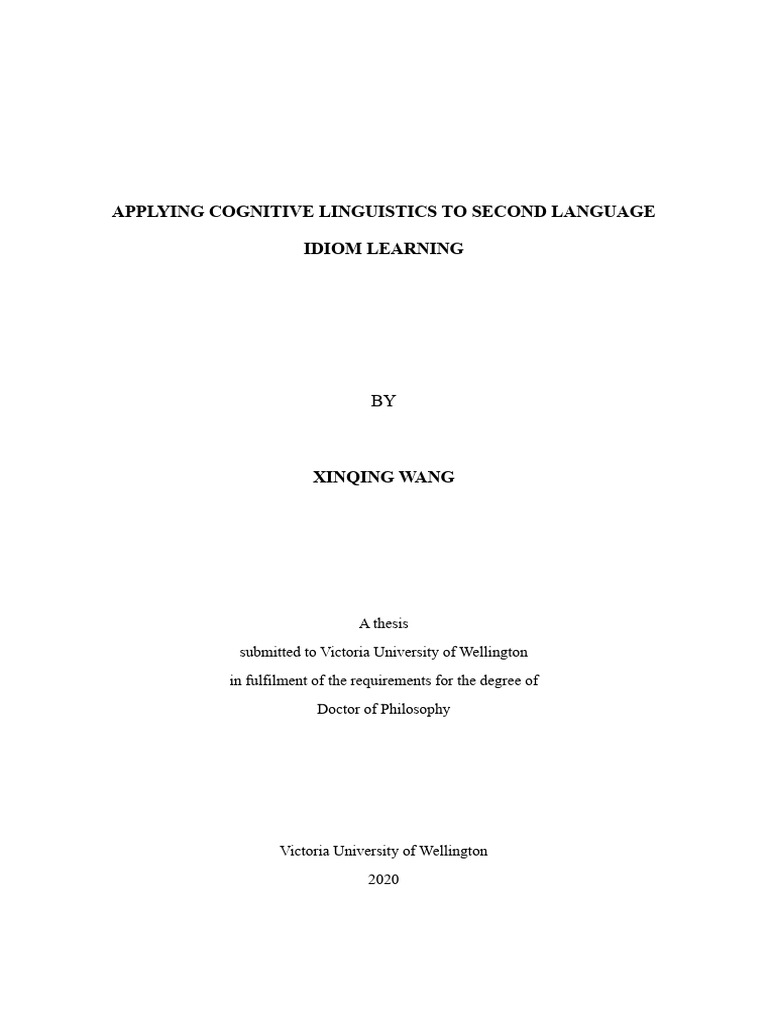 Thesis Access | PDF | Second Language | Idiom