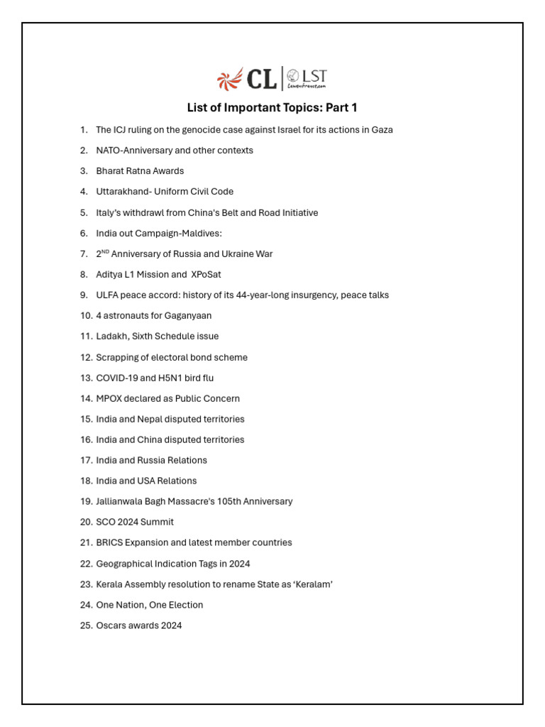 Key Global Issues and Events 2024 | PDF | Politics | Travel