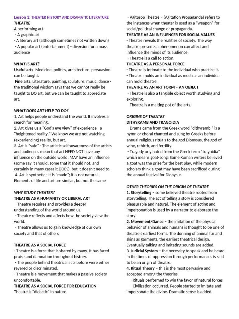 TSD-Lessons-1-3 | PDF | Theatre | Rituals