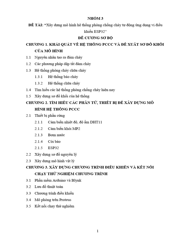 Đề Cương Sơ Bộ Nhóm 3 - DA2 - N04 | PDF