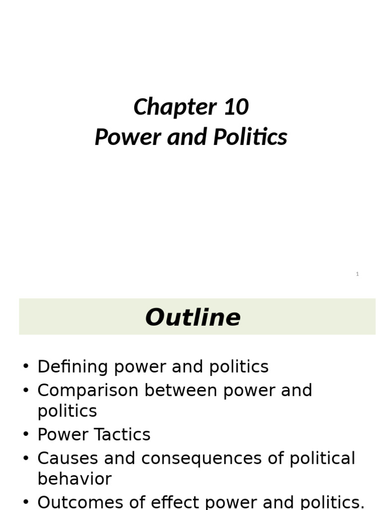 Power and Politics in Organizations | PDF | Power (Social And Political ...