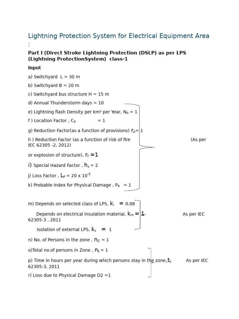 Lightning Protection Calculation - IEC 62305,2011-12 | PDF | Lightning ...