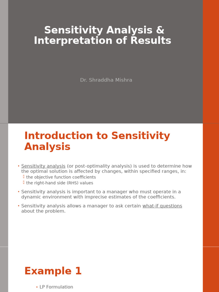 2 Sensitivity Analysis | PDF | Sensitivity Analysis | Analysis