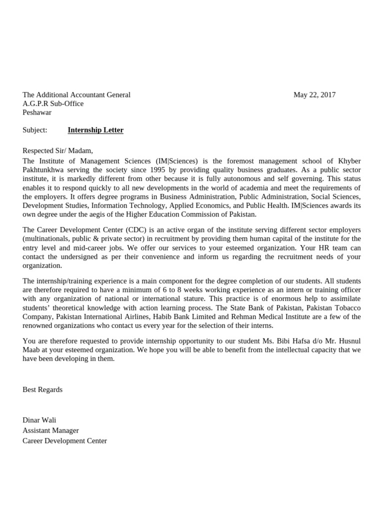 Internship Format | PDF | Career & Growth | Business