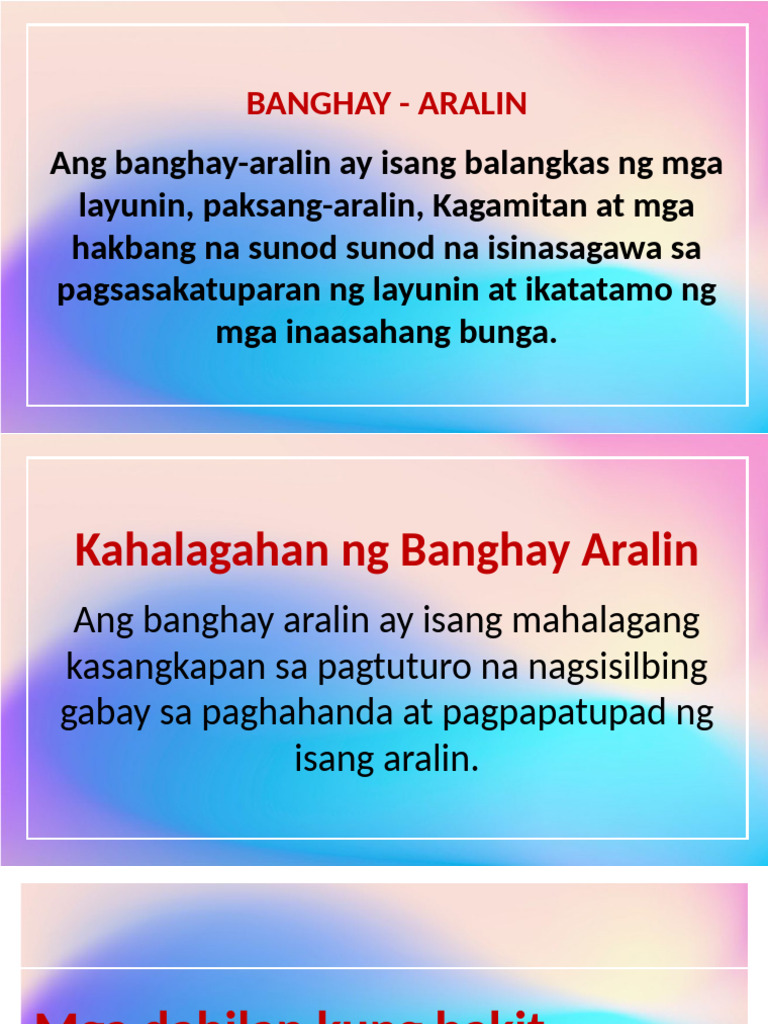 Kahalagahan NG Banghay Aralin | PDF
