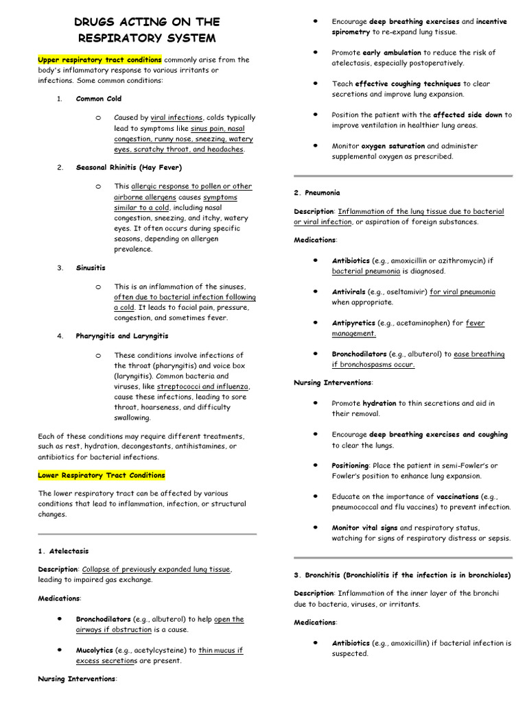 Drugs Acting On The Respiratory System | PDF | Respiratory Diseases ...