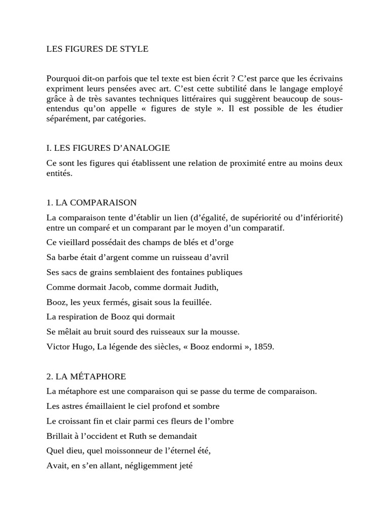 Figures de style en littérature | PDF | Métaphore