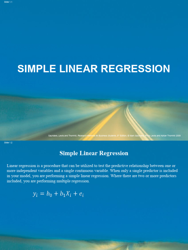 Simple Linear Regression | PDF Simple Linear Regression | PDF