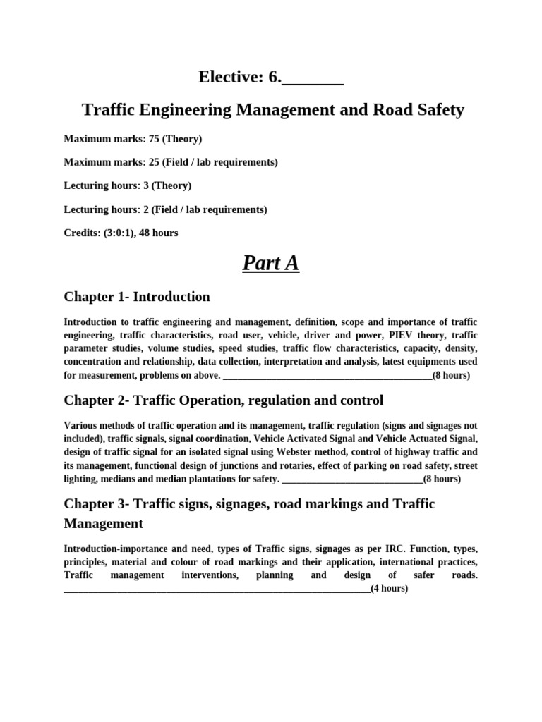 Road Safety Syllabus Sjce | PDF | Traffic | Road