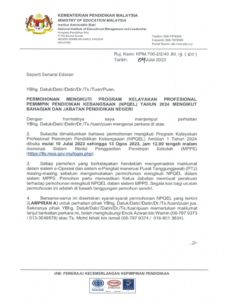 Iklan NPQEL 2024 | PDF