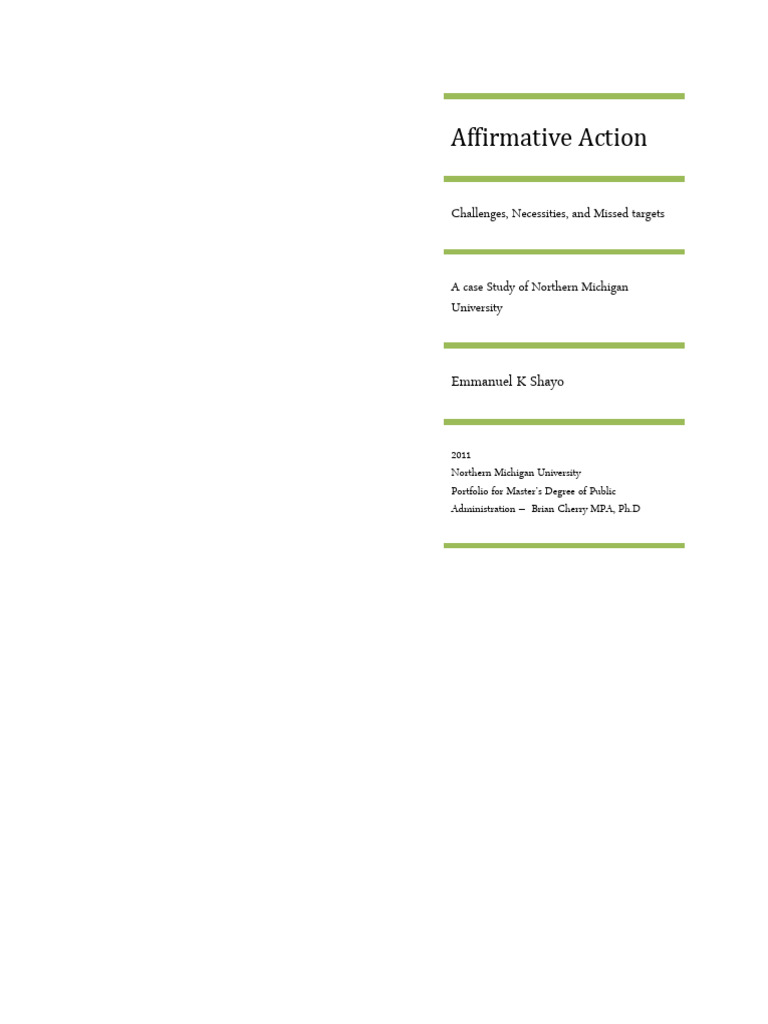 Emmanuel Kawedi Shayo - Affirmative Action Case Study | PDF | Affirmative Action | Employment
