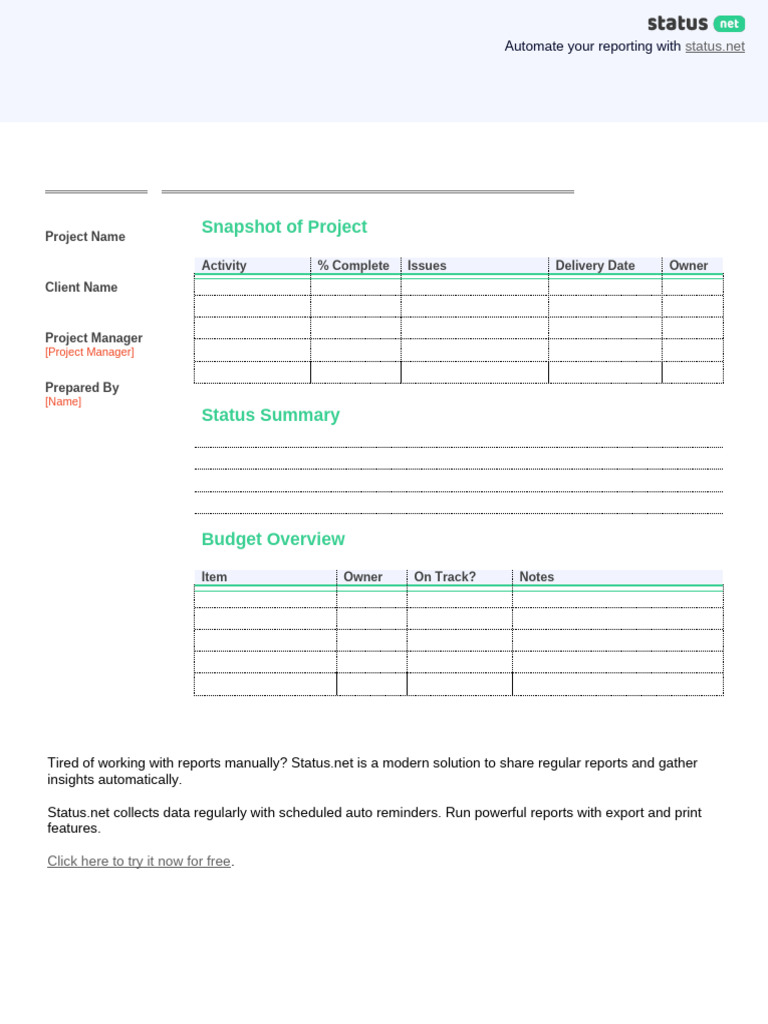 project-progress-report-template | PDF