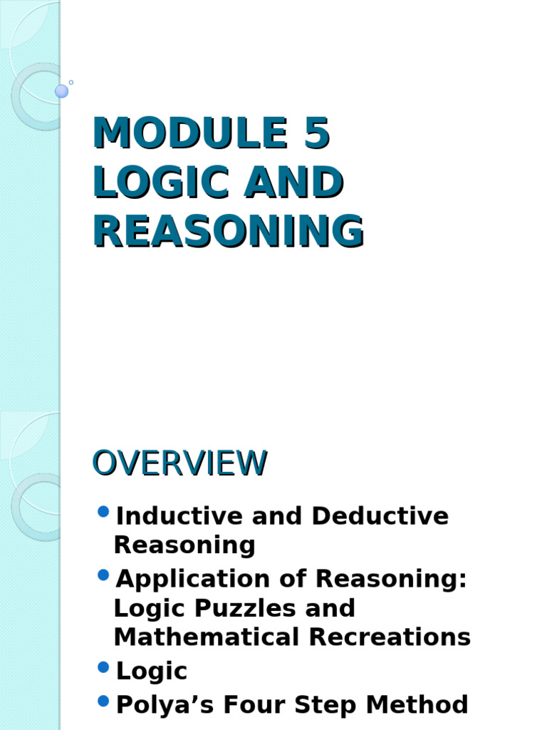 11 - Logic Puzzles and Recreational Mathematics | PDF | Logic | Reason