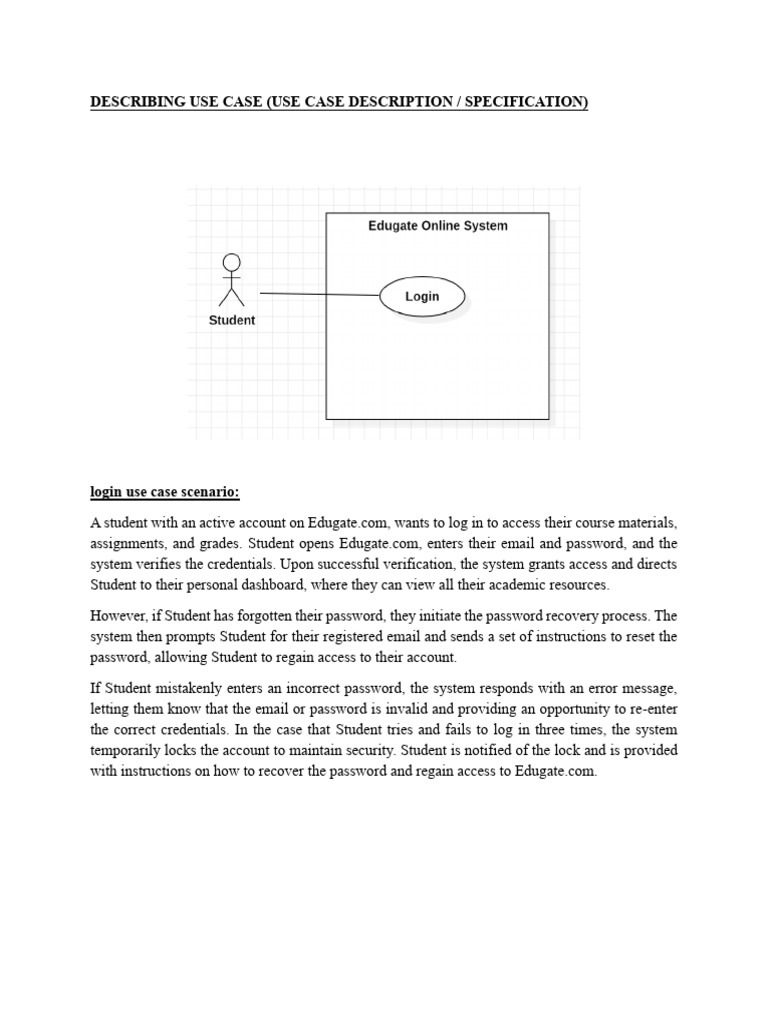 Example UseCaseDescription | PDF | Password | Login