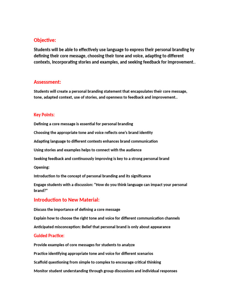 Personal Branding Language Skills | PDF | Art