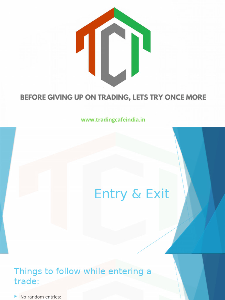 Trading Entry & Exit Guide | PDF