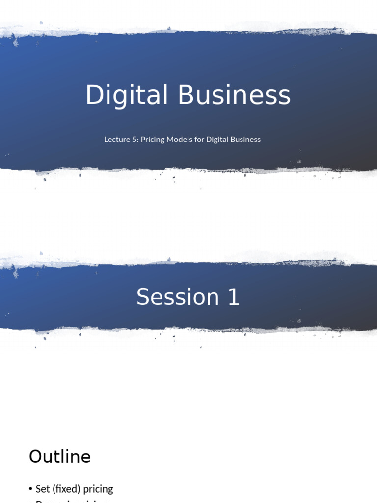 Digital Business Lecture 5 | PDF | Price Discrimination | Pricing