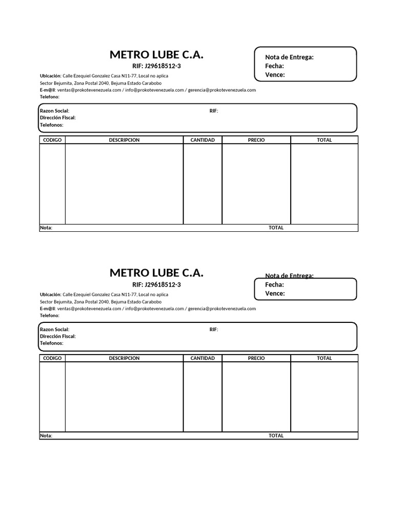 Nota de Entrega | PDF