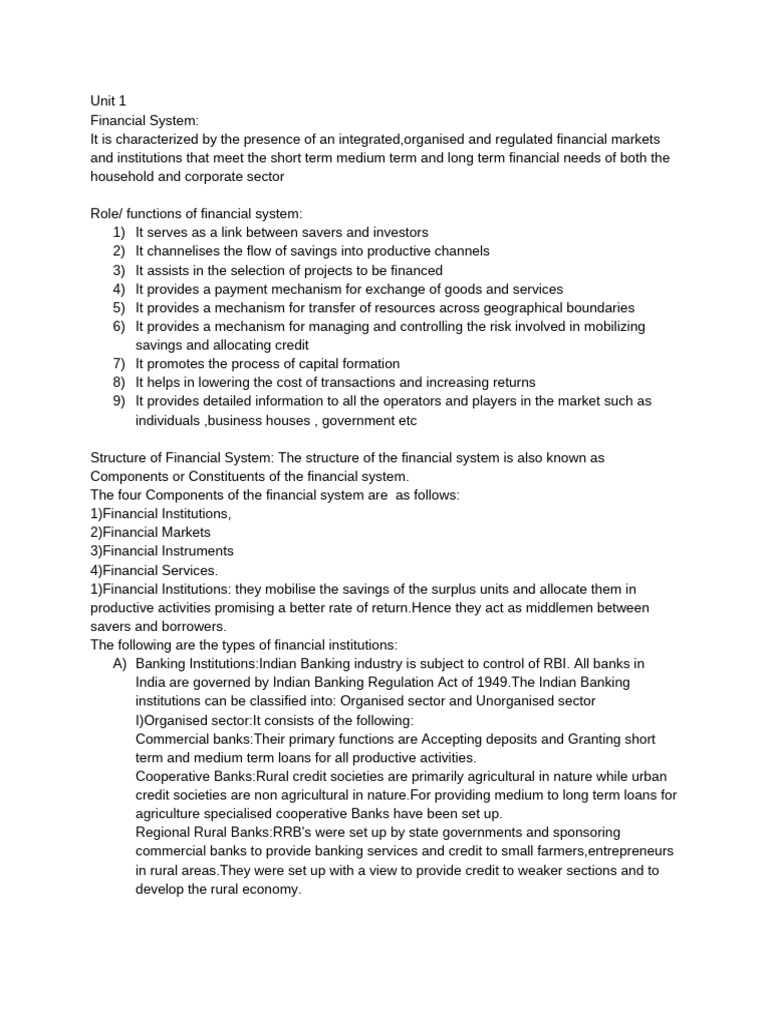 Financial System Overview | PDF | Financial Capital | Loans