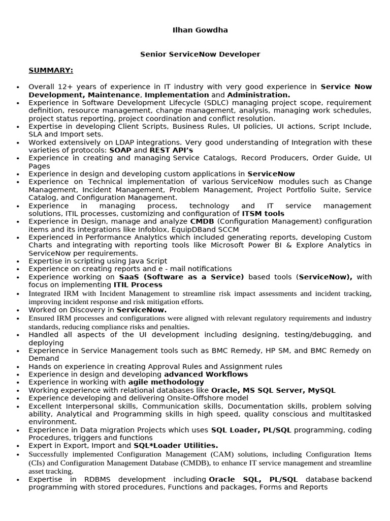 Ilhan - ServiceNow Developer 1 | PDF | Ajax (Programming) | World Wide Web