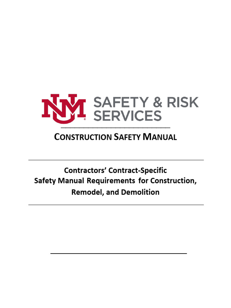 Safety Manual1 | PDF | Occupational Safety And Health | Occupational ...