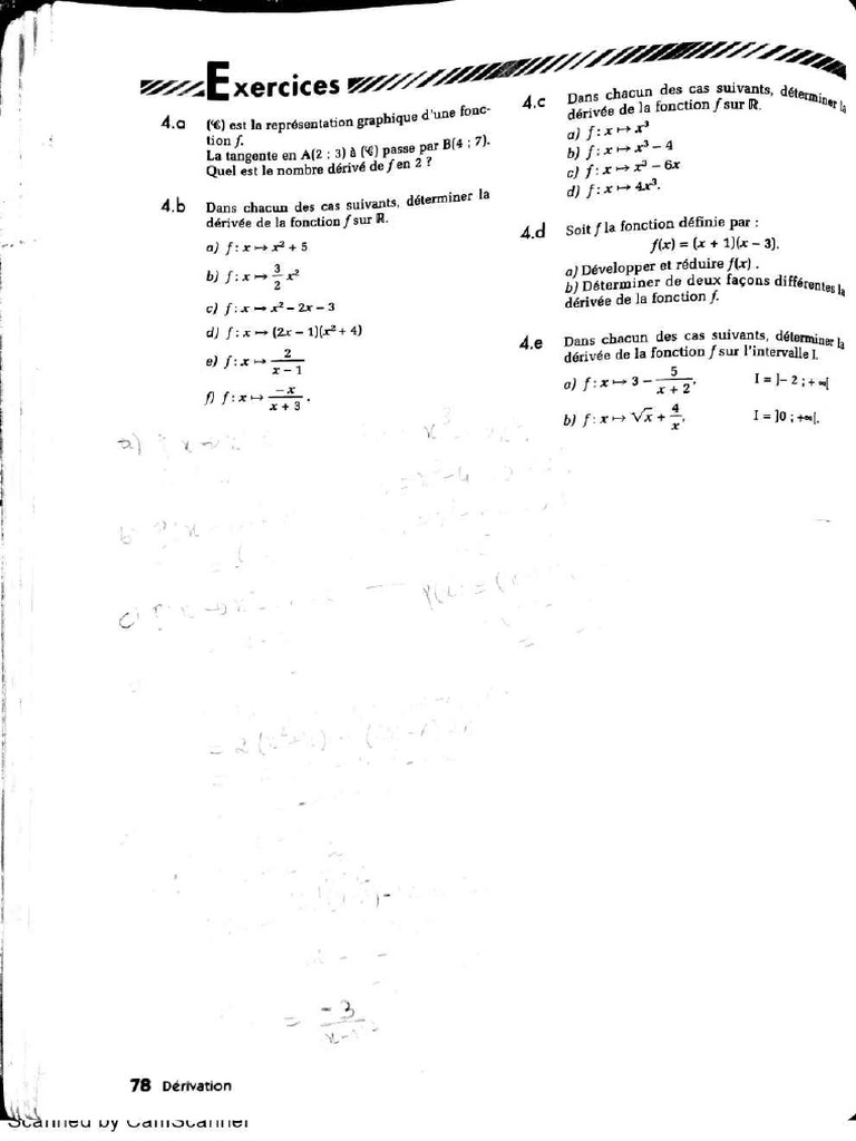 TD Sur Les Dérivées | PDF