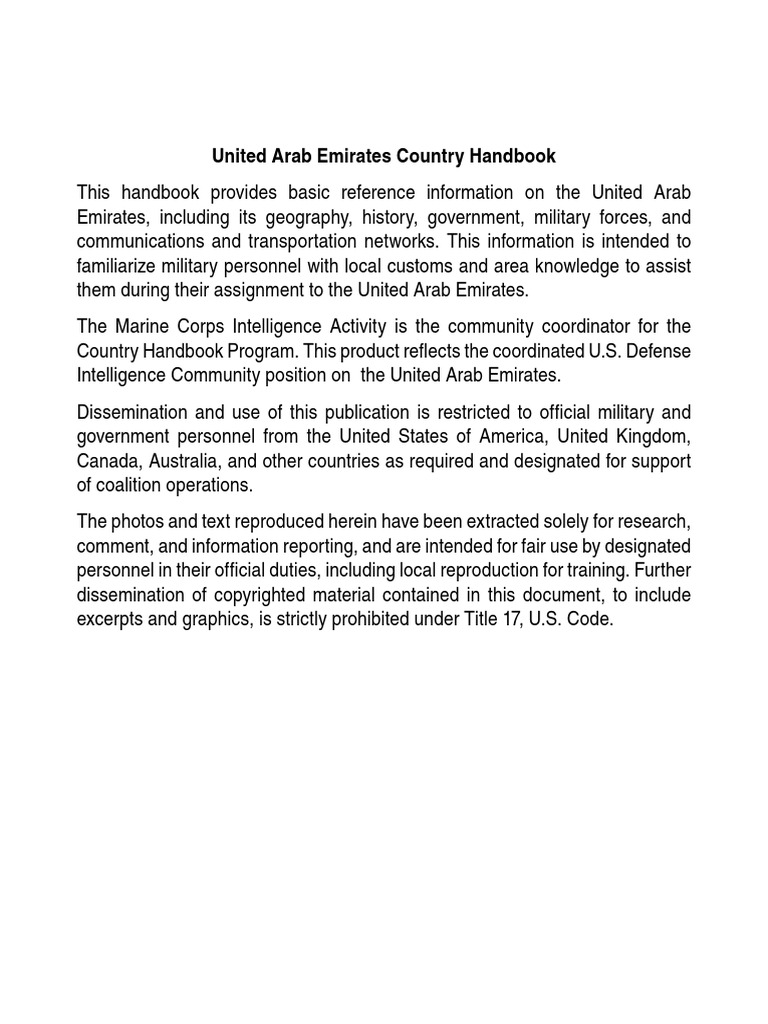 Uae Handbook | PDF | Arabian Peninsula | United Arab Emirates